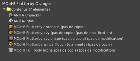 Second Life Marketplace - MOoH! Flutterby Orange